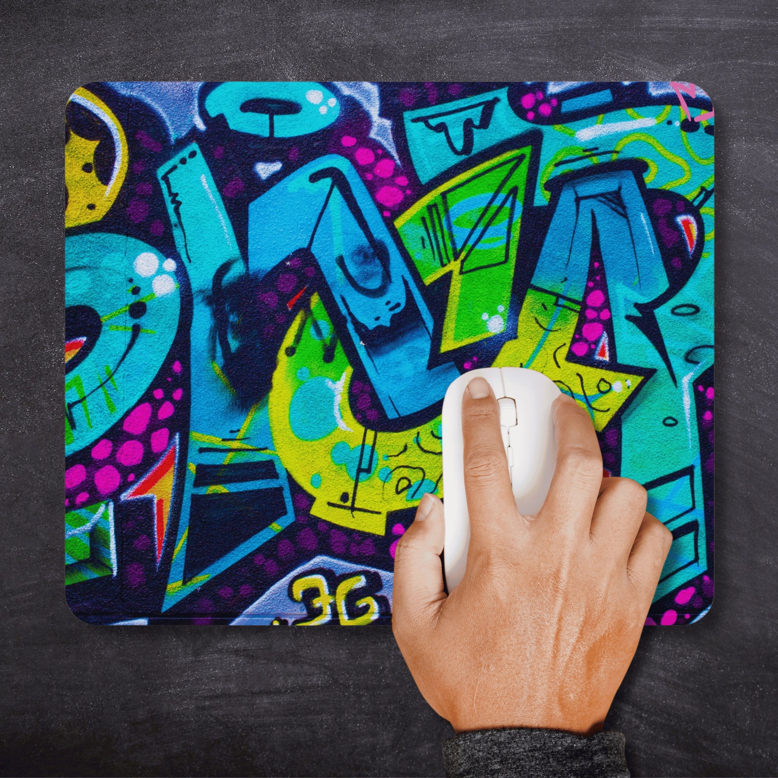 Graffiti Deskmat Desk Mat Aesthetic Custom Mouse Pad Desk Decor ...