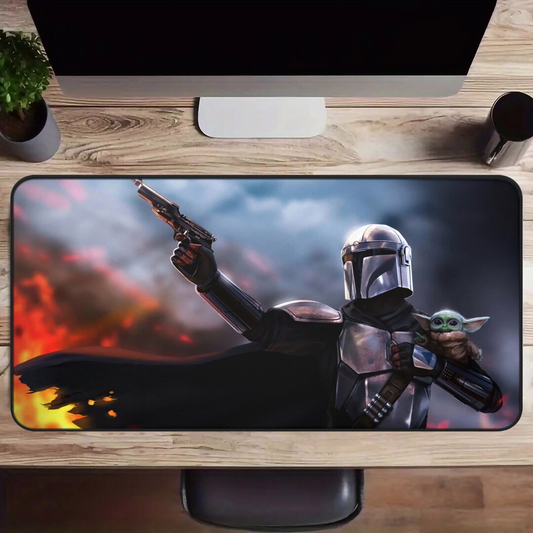 Mandalorian Playmat Star Wars Unlimited Baby Yoda Mouse Pad Boba Fett ...