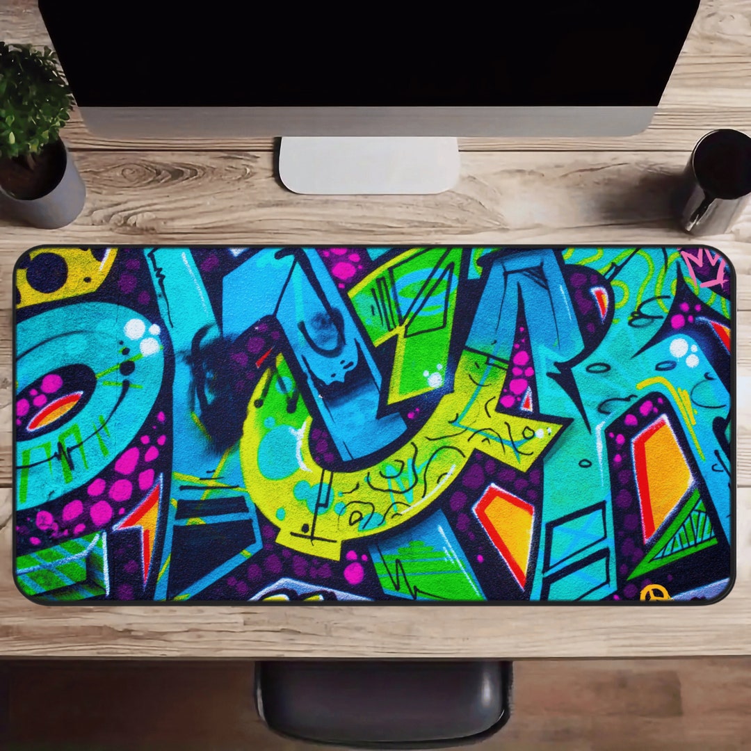 Graffiti Deskmat Desk Mat Aesthetic Custom Mouse Pad Desk Decor ...