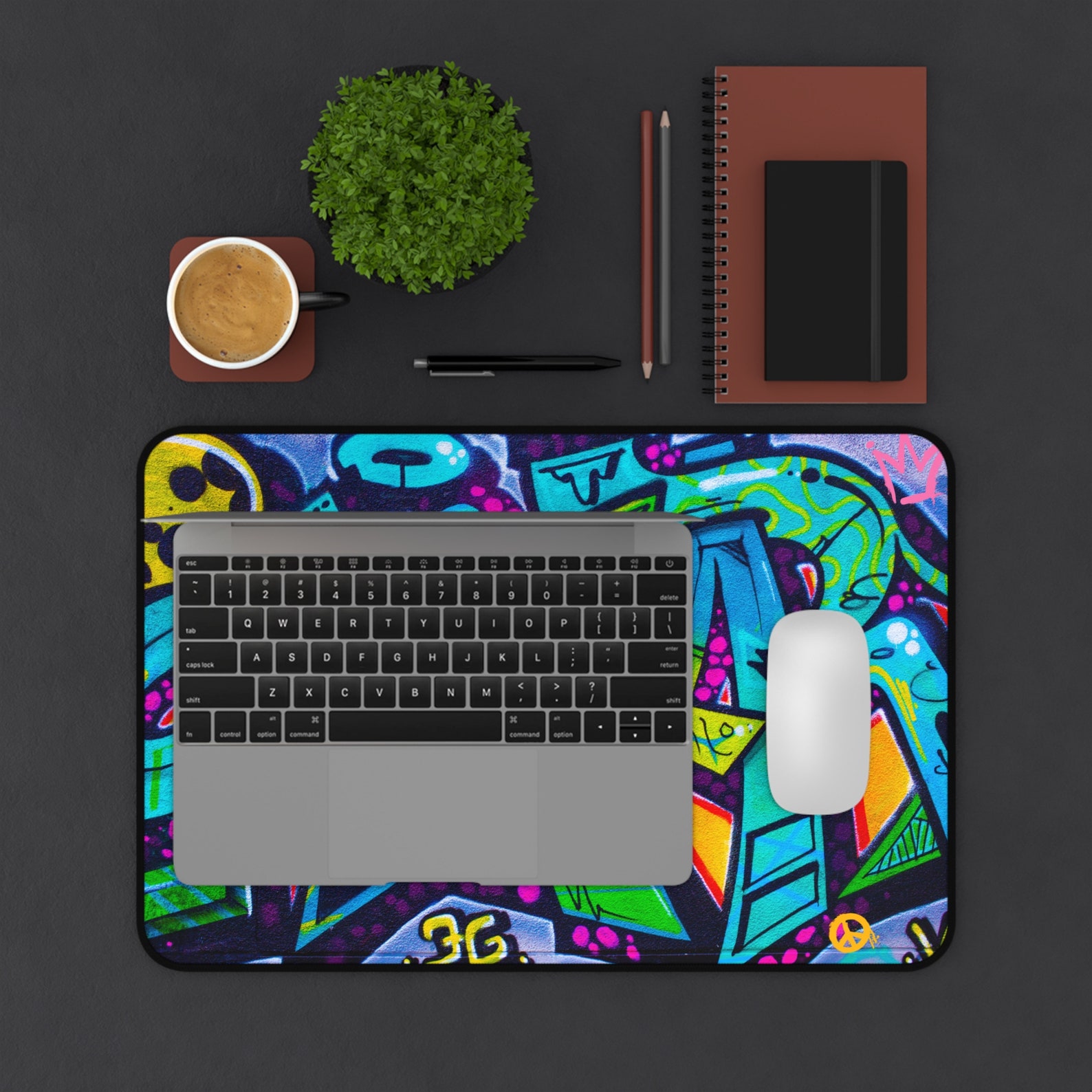 Graffiti Deskmat Desk Mat Aesthetic Custom Mouse Pad Desk Decor ...