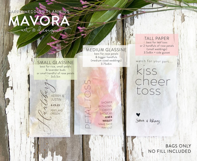 Flower Frame Wedding Exit Personalized Bags Pack of 20 - Etsy