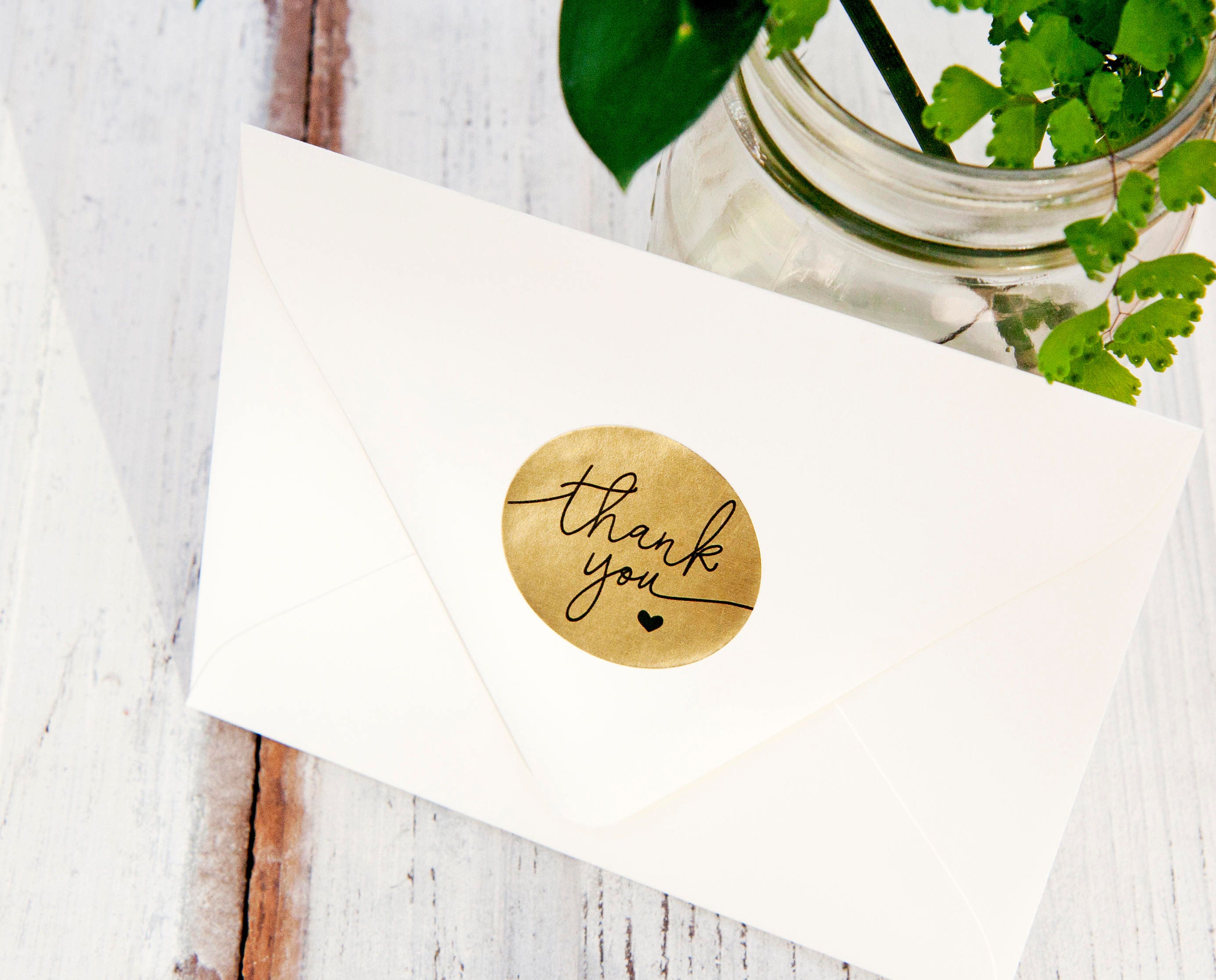 Gold Foil Thank You Stickers Wedding Favor Shower Thank Etsy