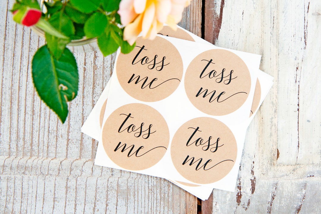 Toss Me Wedding Favor Stickers Confetti, Lavender, Petals, Rice ...