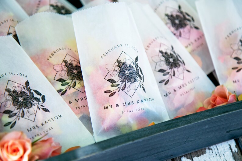 Flower Frame Wedding Exit Personalized Bags Pack of 20 - Etsy