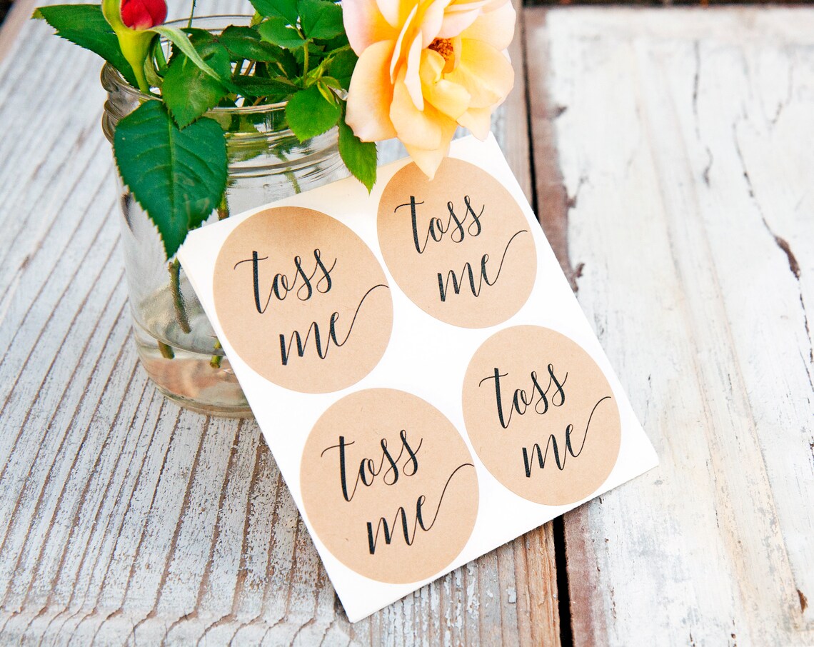 Toss Me Wedding Favor Stickers Confetti Lavender Petals | Etsy