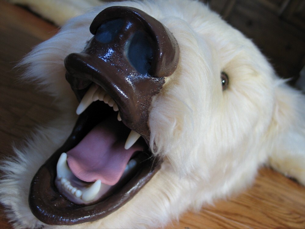 Polar White Faux Bearskin Rug - Etsy