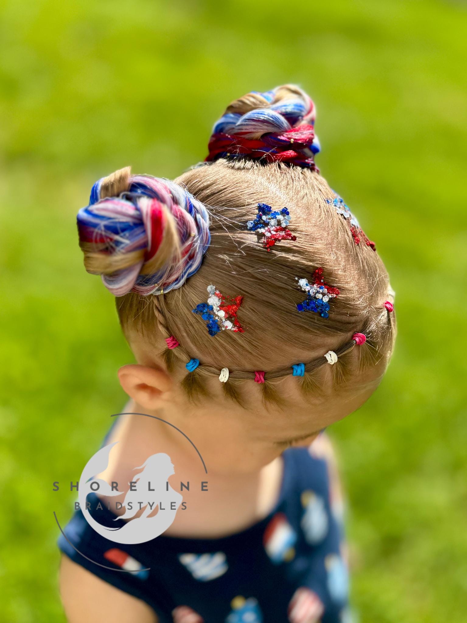 Mermaid Ponytail Extension (red/white/blue Tinsel) - Etsy
