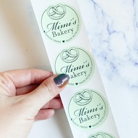 Personalized Baked With Love Stickers, Customized Baked Goods Label ...
