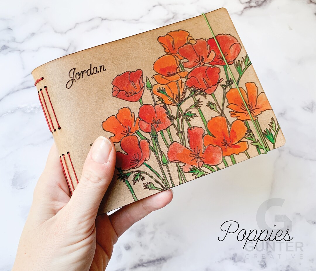 Hand Bound Personalized Leather Journal, Hand-painted, Real Leather ...