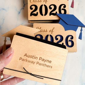 Gift Card Holder for Graduate, Personalized Folded Paper Book, for ...
