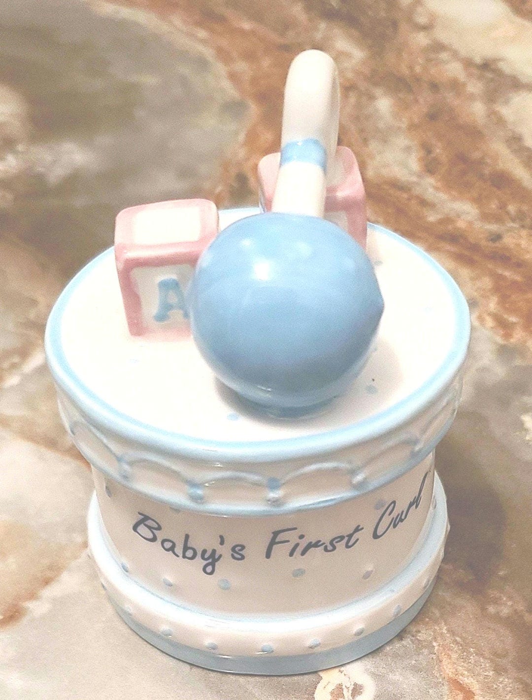 Baby's First Curl Porcelain Trinket Box - Etsy