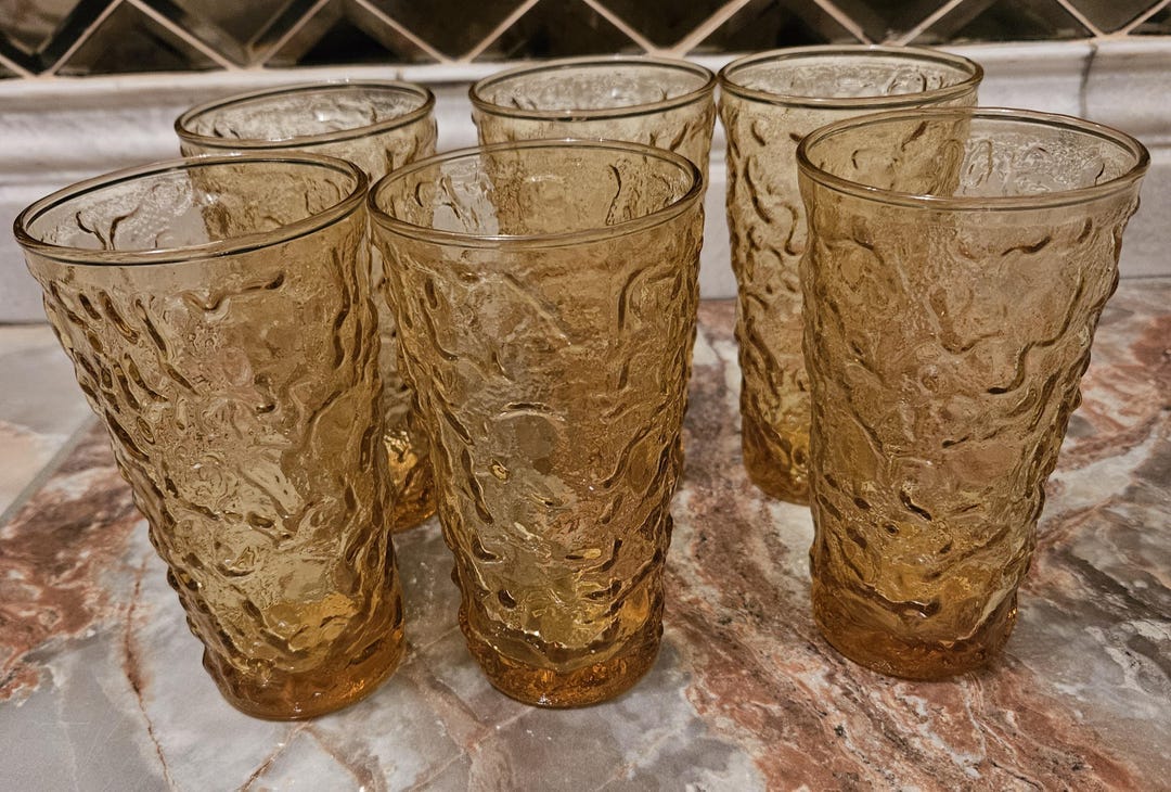 Anchor Hocking Lido Milano Glass Honey Gold Amber - Etsy