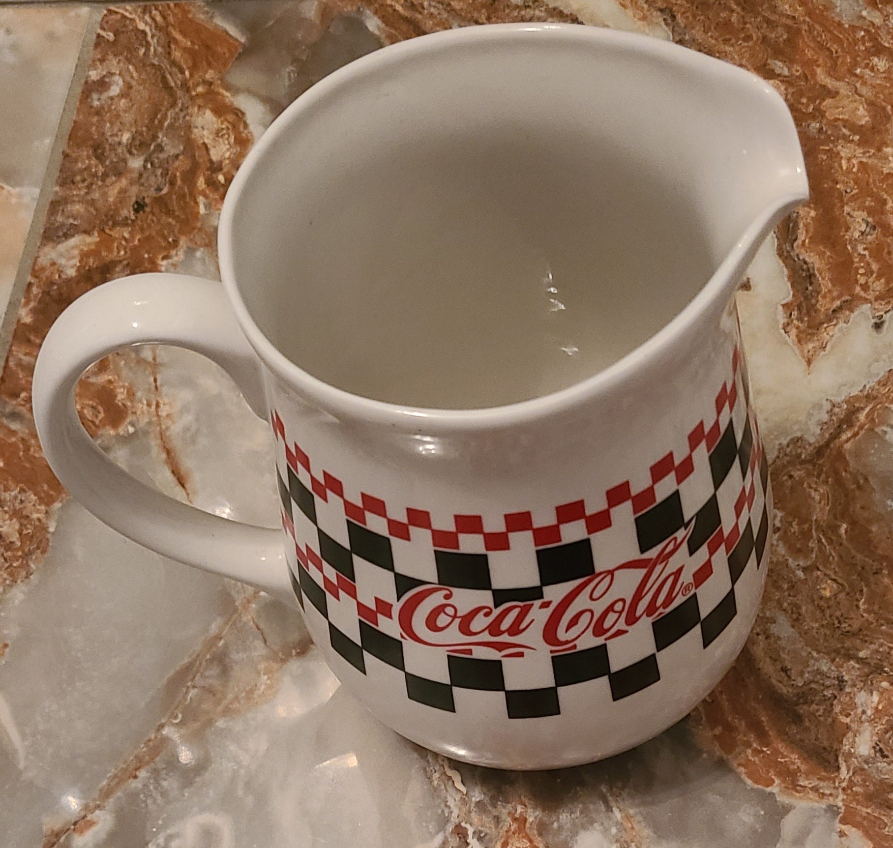 Vintage 1996 Coca-cola Checkered Pitcher Dinnerware Gibson - Etsy