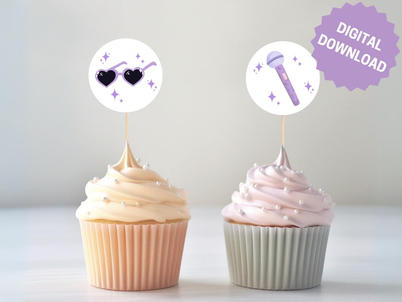 Taylor Swift Birthday Cupcake Toppers, Swiftie Birthday Party, Eras ...