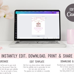 Editable Carnival Carousel Welcome Sign, Carnival Carousel Sign, Pink ...