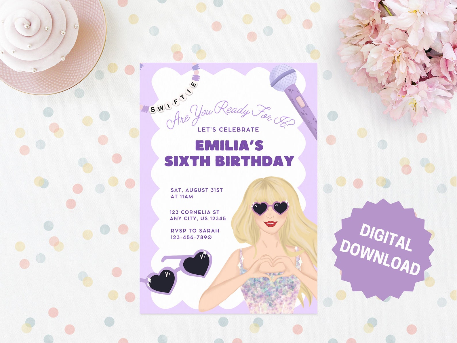 Taylor Swift Birthday Invitation Swiftie Birthday Invite Taylor Swift ...