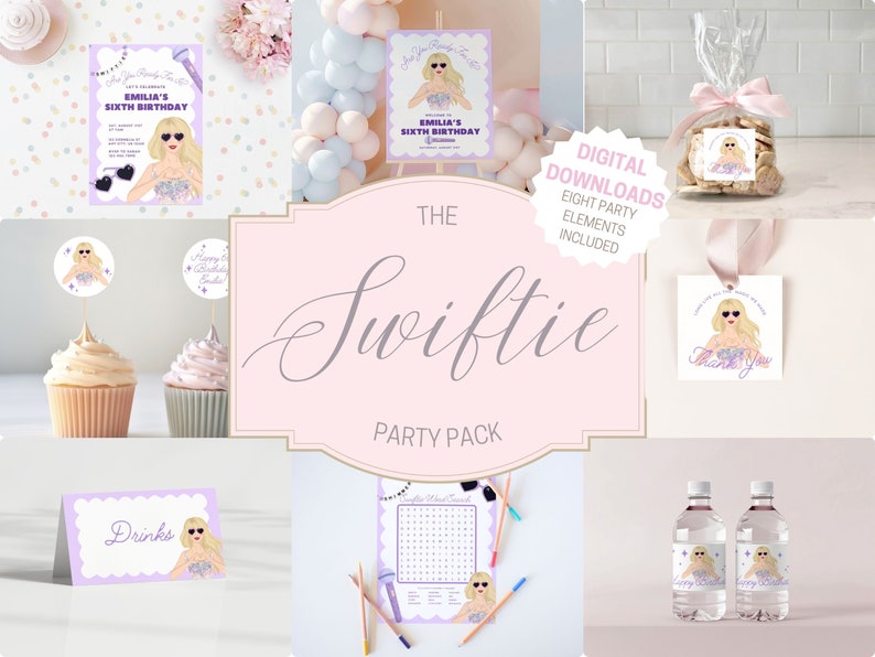 Taylor Swift Birthday Party Bundle, Swiftie Party Pack, Eras Tour Party ...