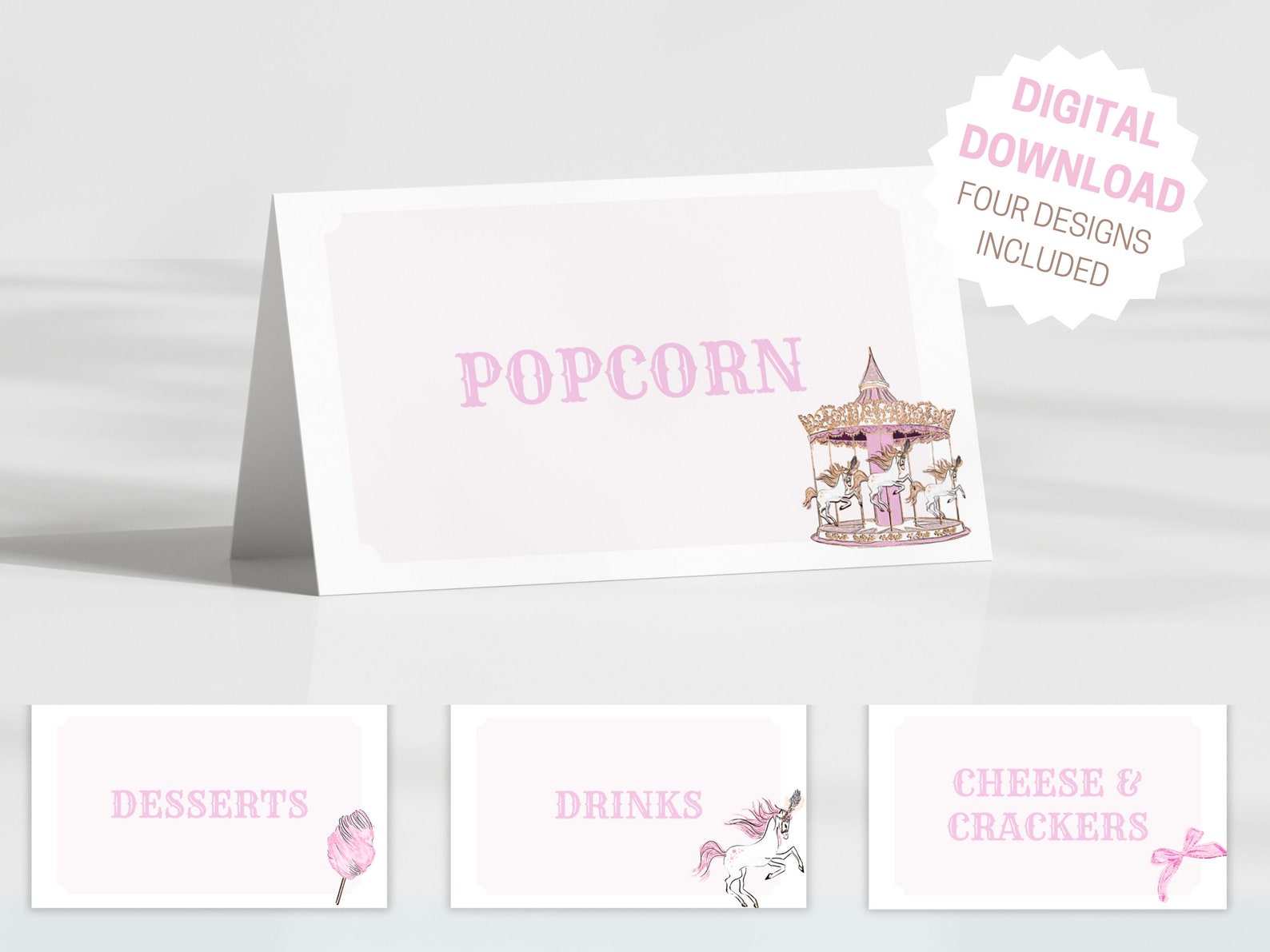 Editable Carnival Carousel Welcome Sign, Carnival Carousel Sign, Pink ...
