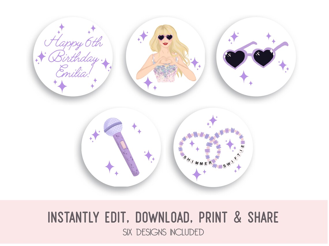 Taylor Swift Birthday Cupcake Toppers, Swiftie Birthday Party, Eras ...