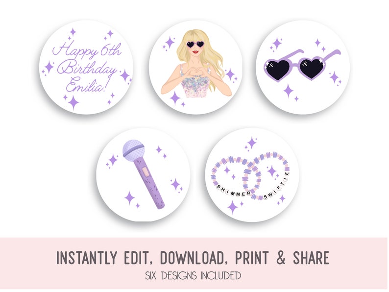 Taylor Swift Birthday Cupcake Toppers, Swiftie Birthday Party, Eras ...