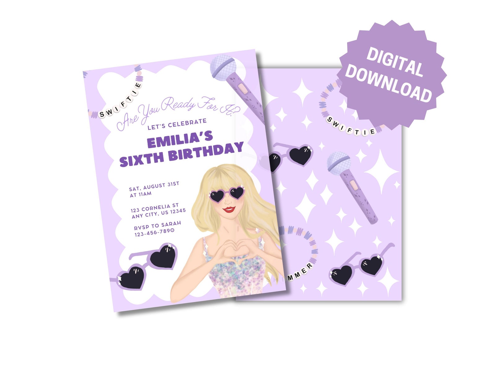 Taylor Swift Birthday Invitation Swiftie Birthday Invite Taylor Swift ...