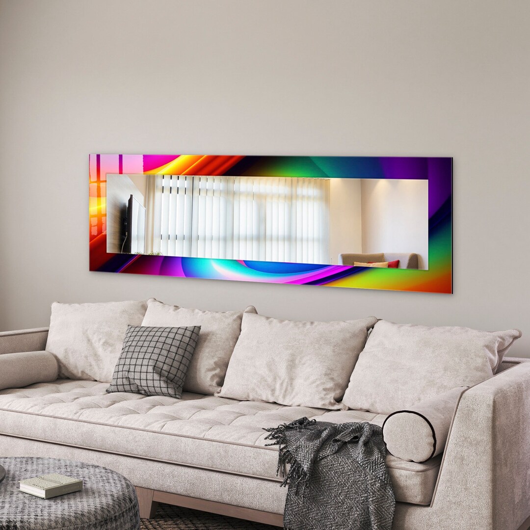 Multicolor Shiny Colorful Mirror Wall Decor, Bedroom Mirror, Living ...
