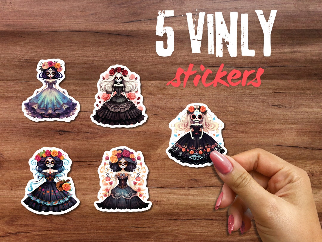 Catrina Stickers,día De Los Muertos Stickers,day of the Dead Stickers ...