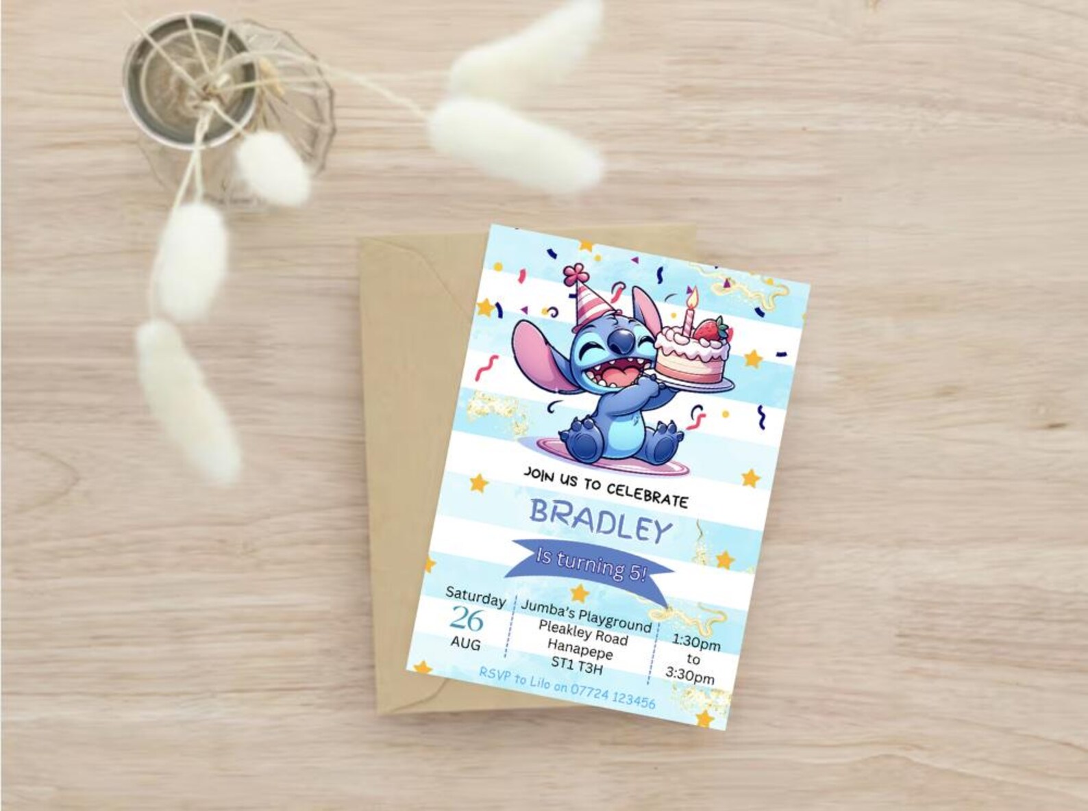 Invitación de Stitch, invitación de cumpleaños de Stitch, Lilo y Stitch ...