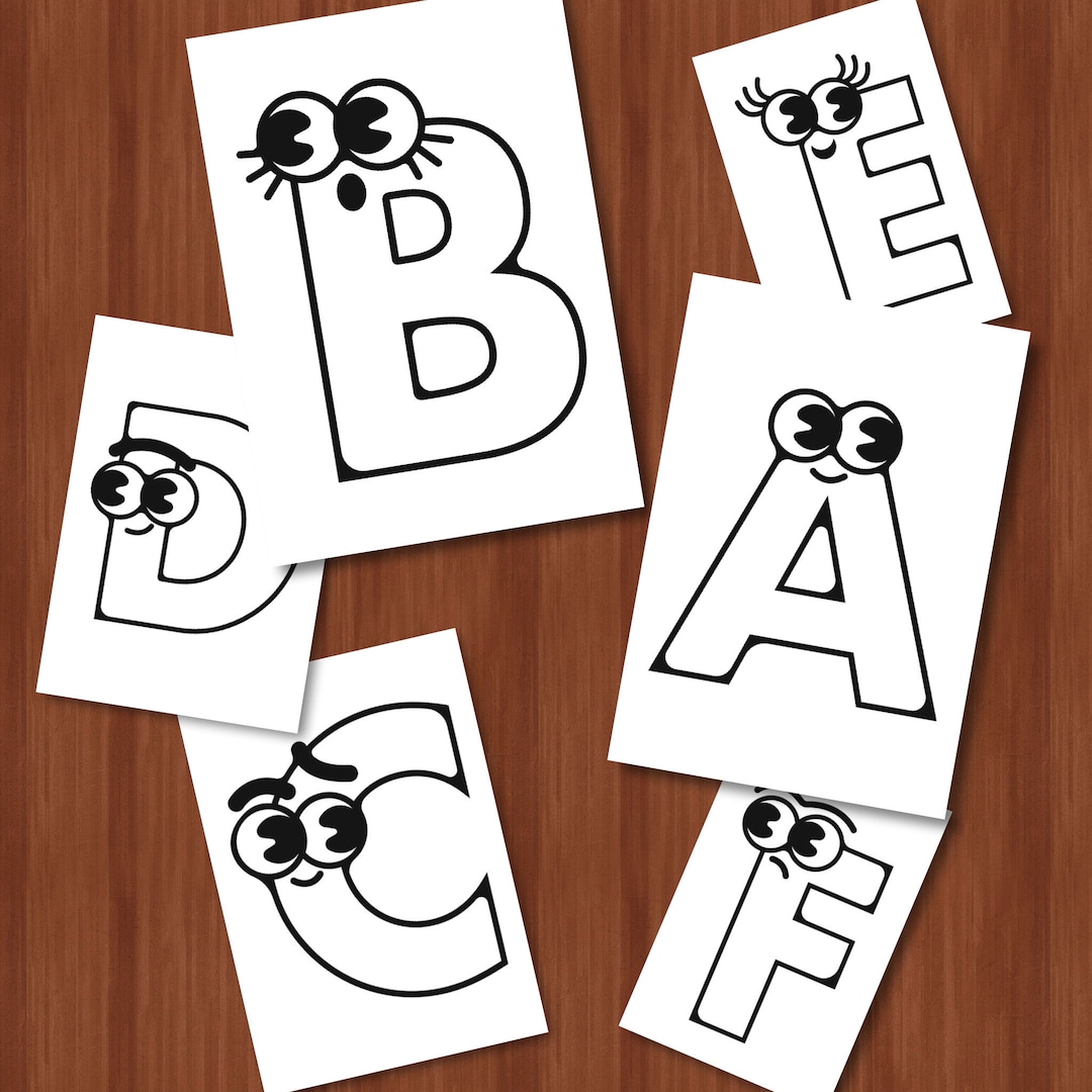 CUTE Alphabet Coloring Pages for Kids - Etsy