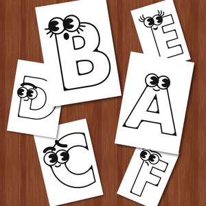 CUTE Alphabet Coloring Pages for Kids - Etsy