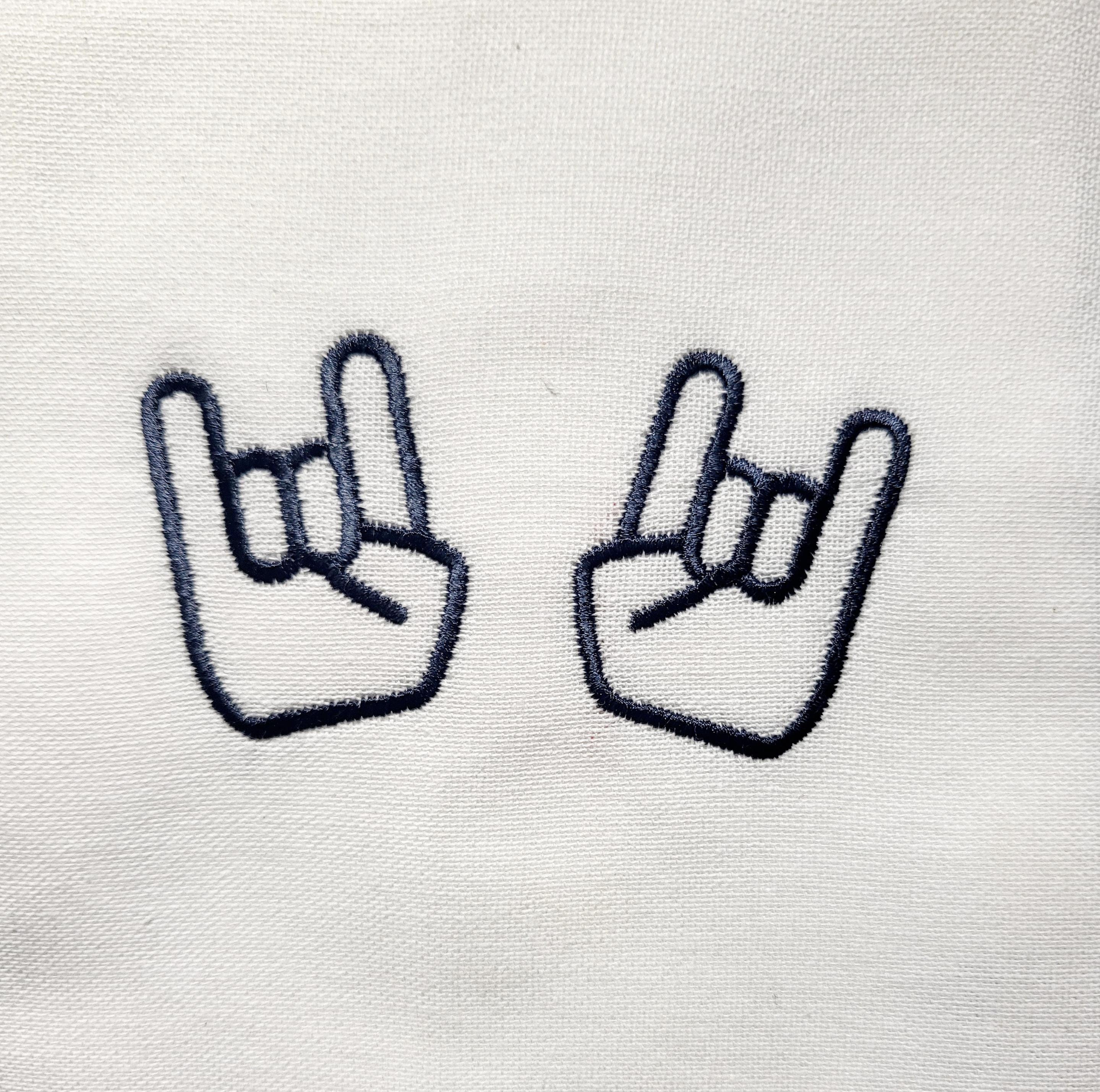 Rock and Roll Hand Symbol Embroidery Machine Design Rock and Roll Hands ...