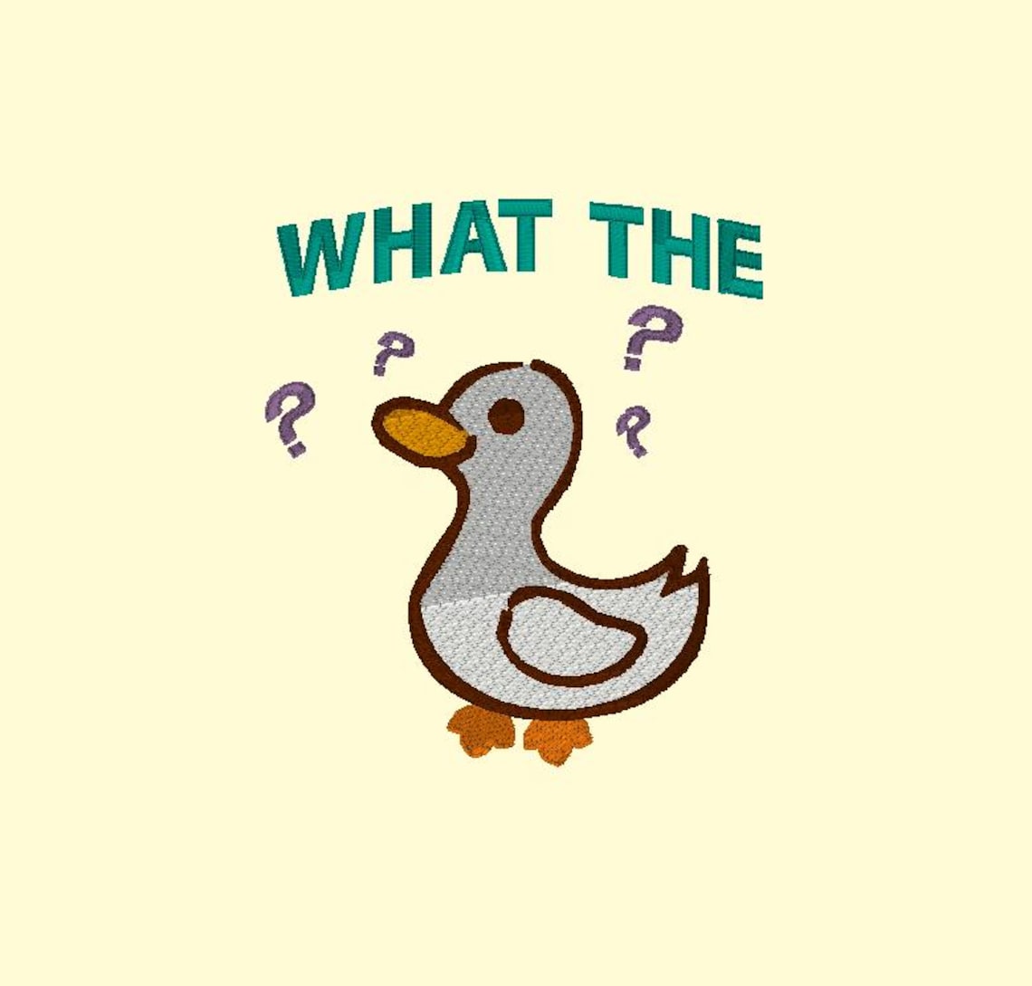 What the Duck Machine Embroidery Design Cute Duck Embroidery Design ...
