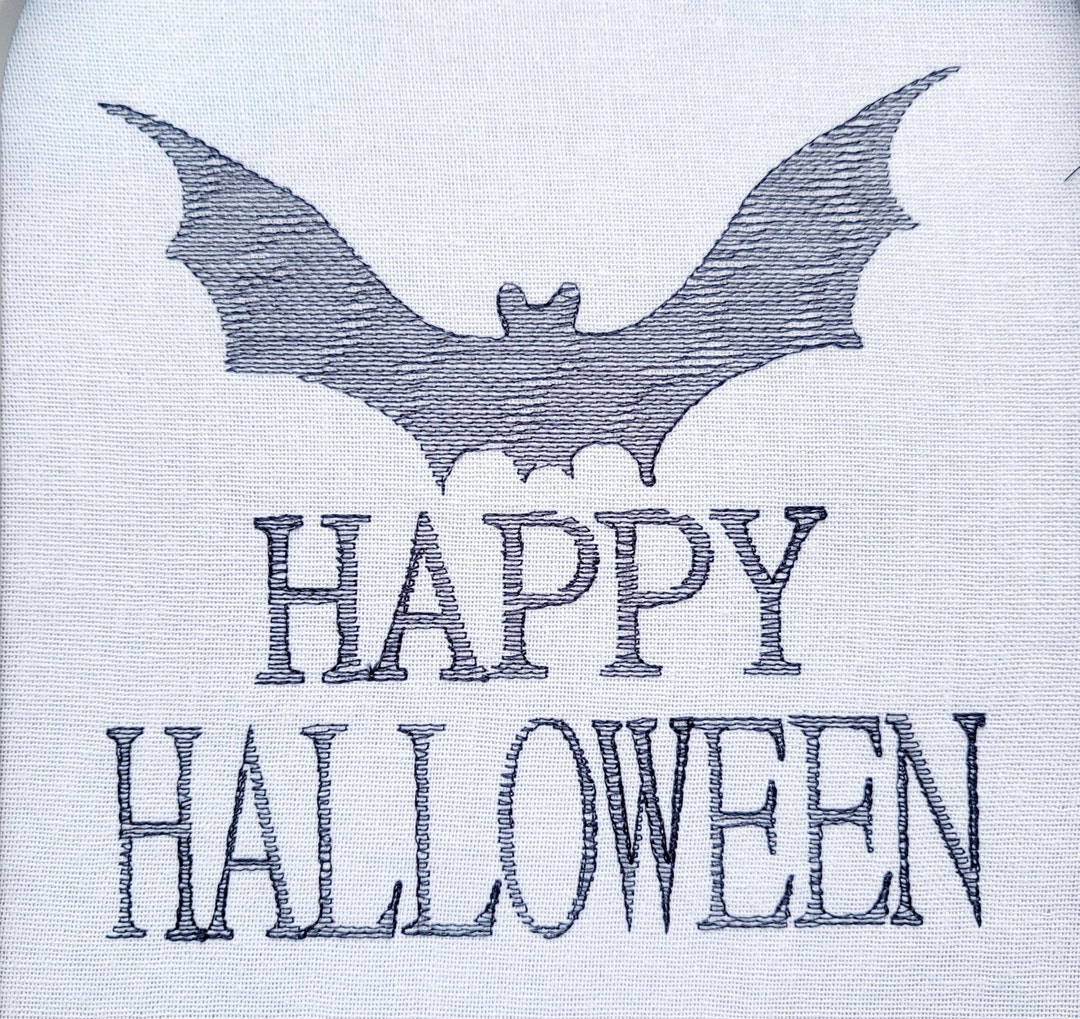 Happy Halloween Bat Machine Embroidery Design Halloween Embroidery ...