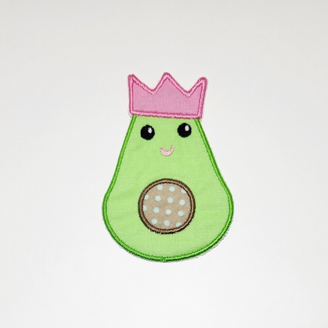 Avocado Princess Applique Machine Embroidery Design Crown Princess Avo ...