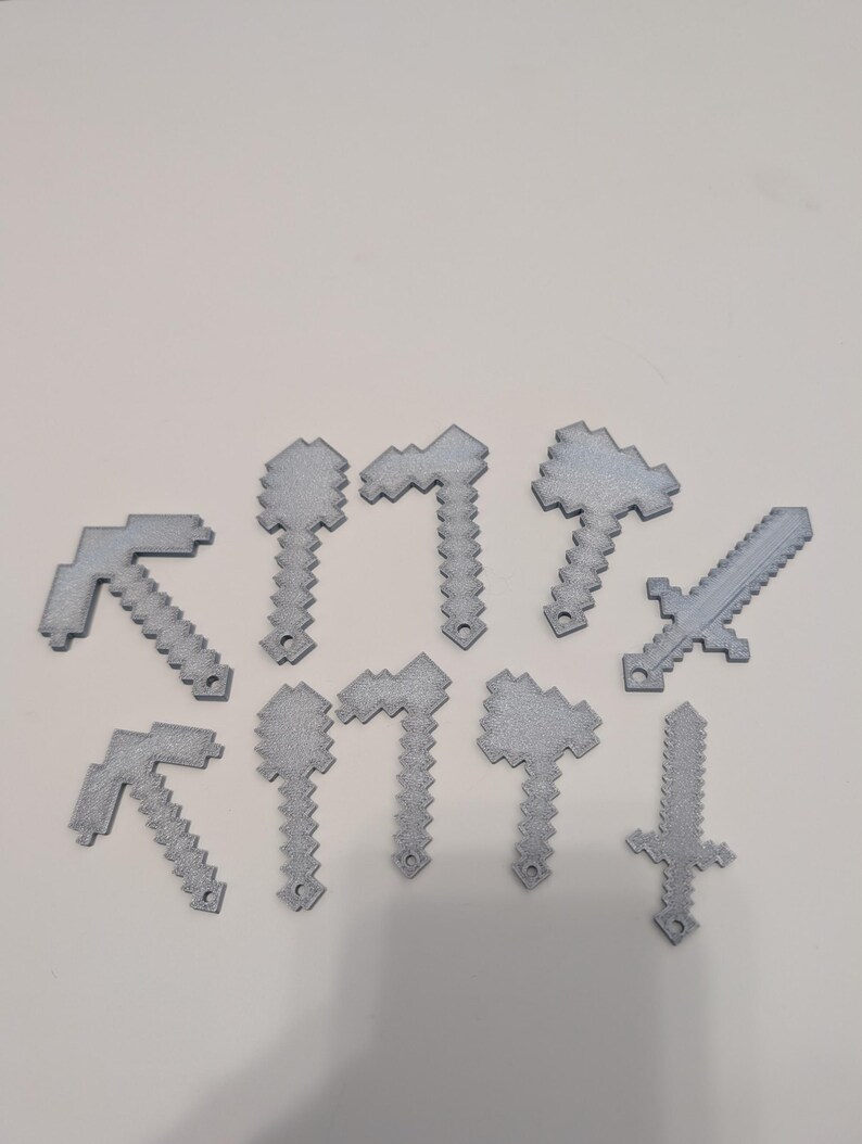 Minecraft Tools Keychains 3D Printed - Etsy