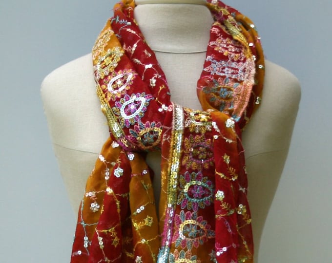 Indian Scarf Ethnic Vintage Scarf Dupatta Stole Scarf - Etsy