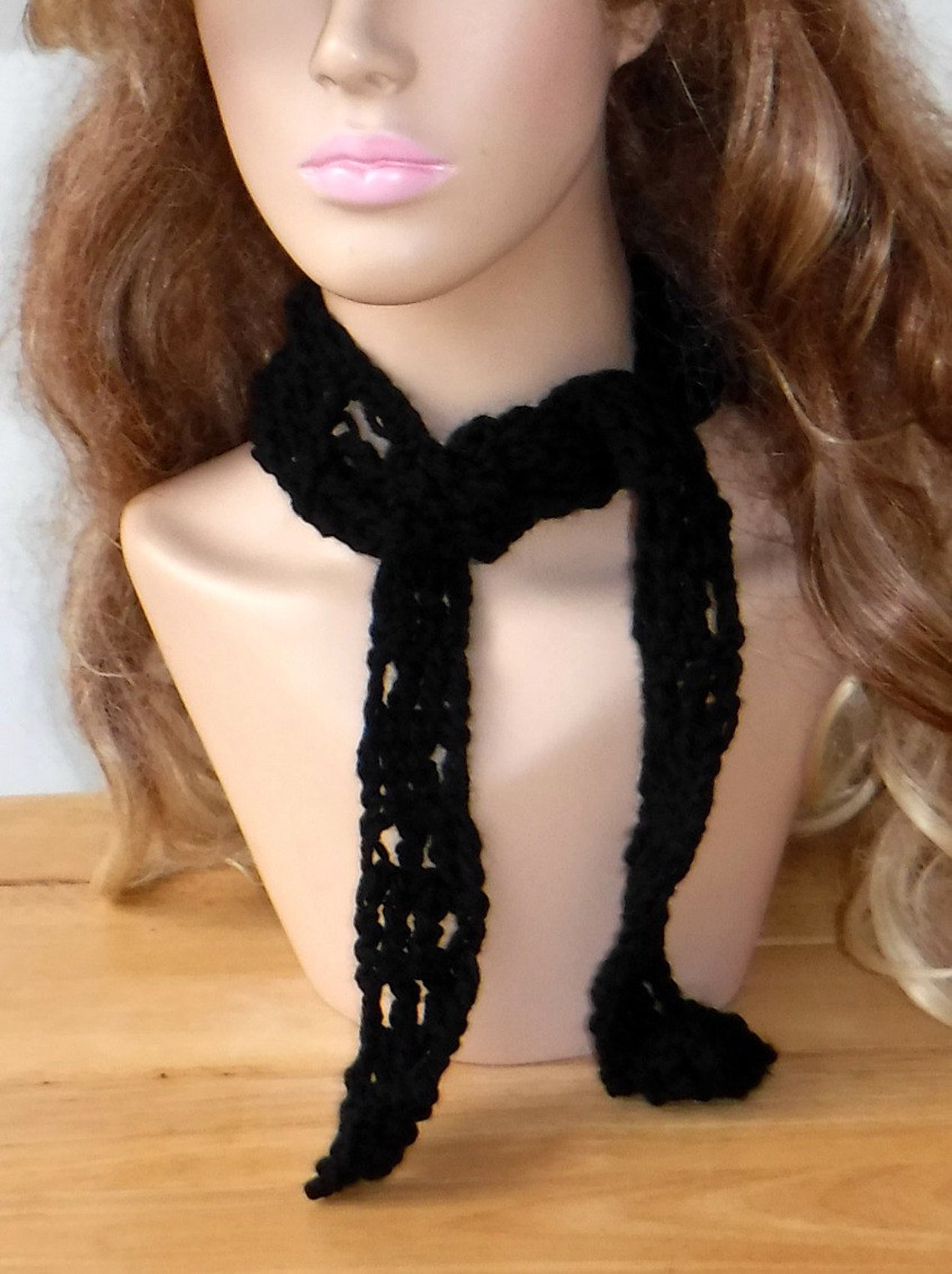 Black Dread Headband Dreadband Head Hair Band Wrap Scarf Hippie Crochet ...