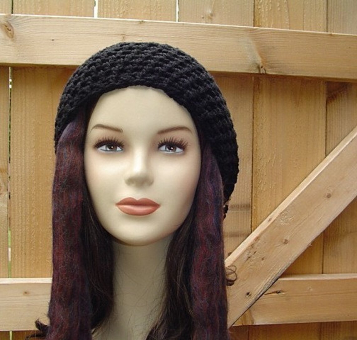 Black Sand Dreadlock Tam Hat, Long Sock Tam, Hippie Dreadlocks Tam ...