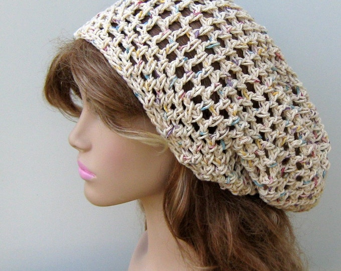 Potpourri Cotton Slouchy Beanie Women/hippie Smaller Dread Tam Hat ...