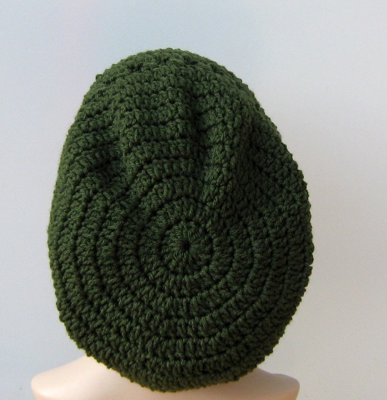 Olive Long Slouchy Beanie, Green Snood Hippie Dreadlock Tam, Dread Tam ...
