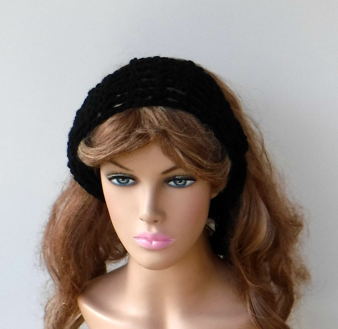 Black Dread Headband Dreadband Head Hair Band Wrap Scarf Hippie Crochet ...