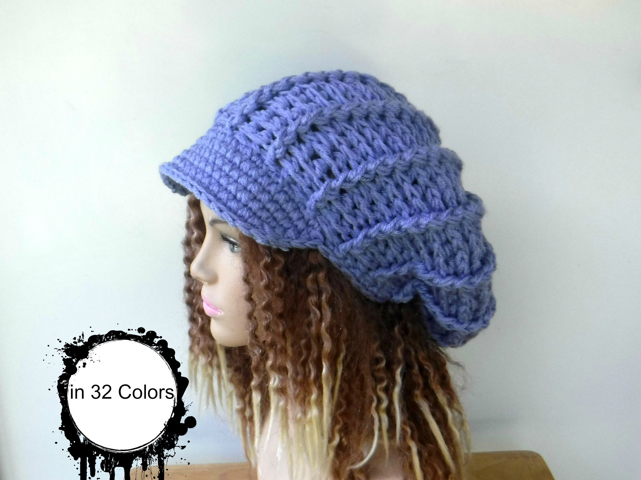 Poofy Newsboy Hat Women Available in 32 Colors/visor Beanie Hat/custom ...