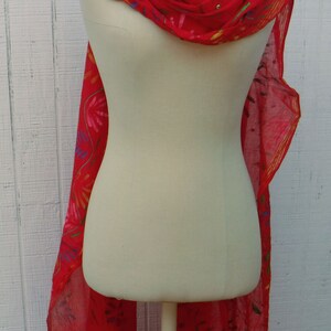 B Quality Red Cotton Indian Dupatta Scarf/very Long Wide Vintage Scarf ...