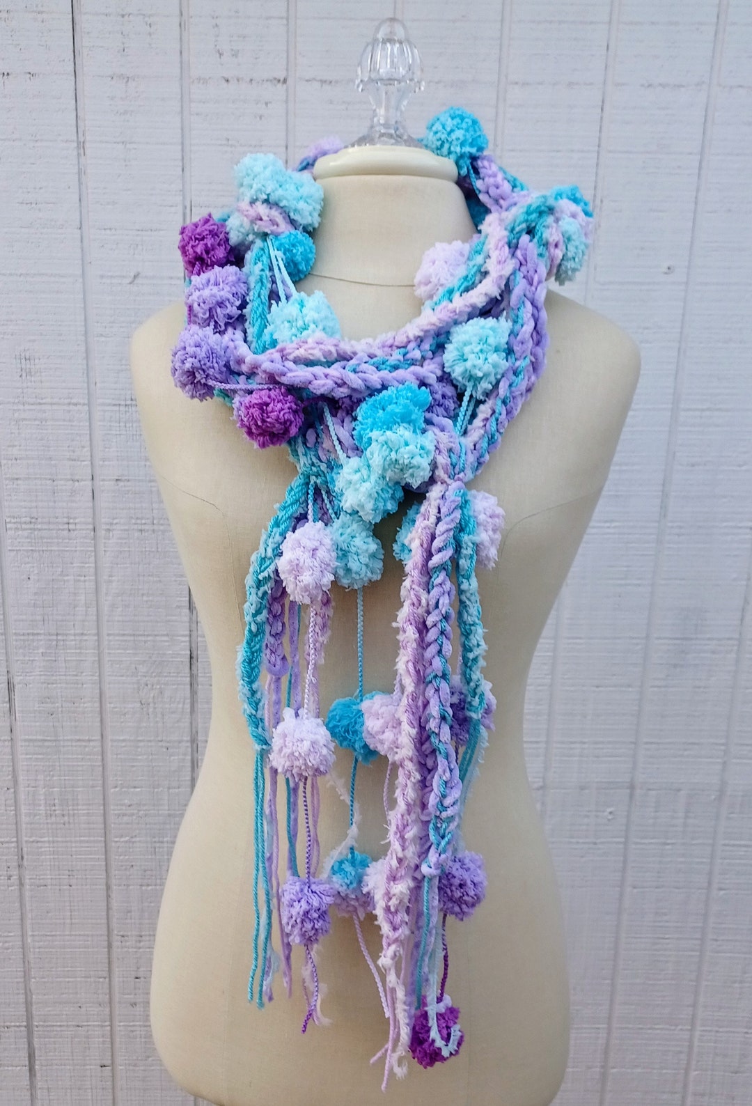 Sugar Plum Purple Scarf Women/ooak Women Crochet Scarf/gypsy Braids ...