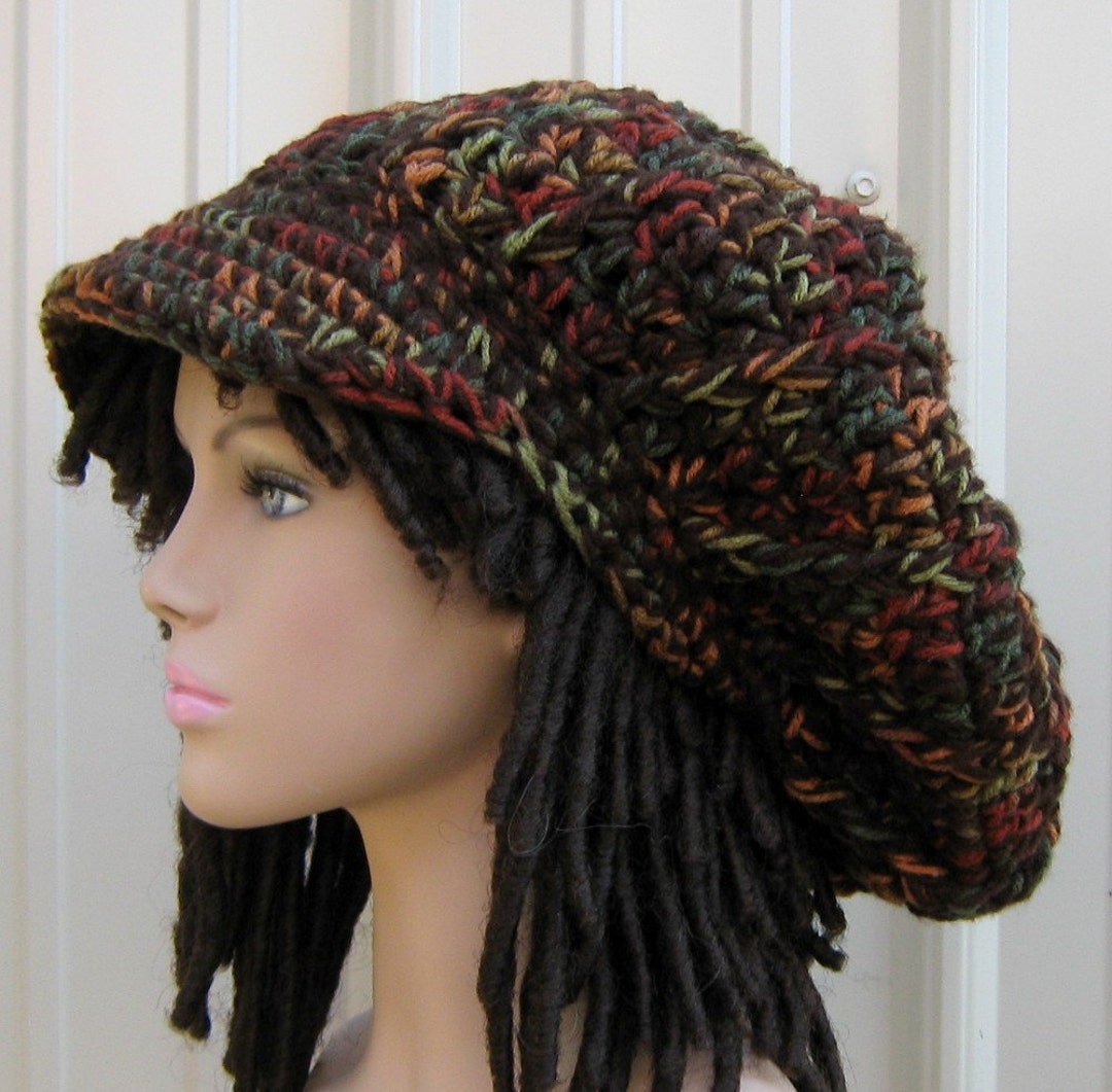 Brown Fall Cap Visor Dread Tam Hat Hippie Slouchy Newsboy Beanie Billed ...
