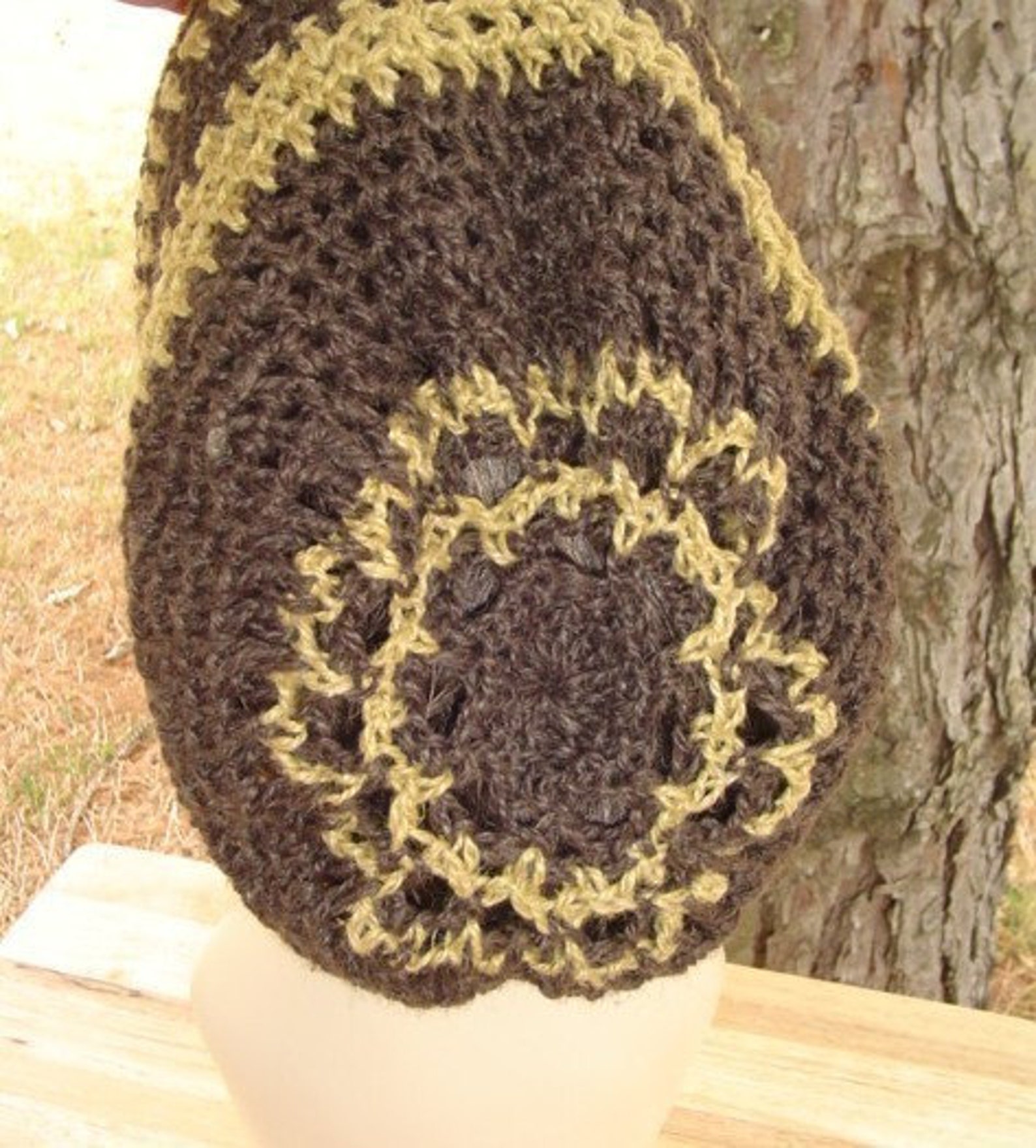 Hemp Wool Earthy Sock Hippie Tam Hat Slouchy Snood Beanie Mandala Crown ...