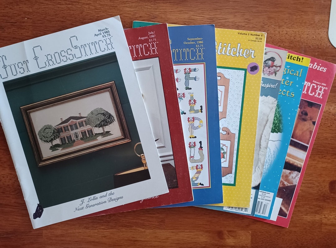 Cross Stitch Big Lot of 7 Vintage Just Cross Stitch the Cross Stitcher ...