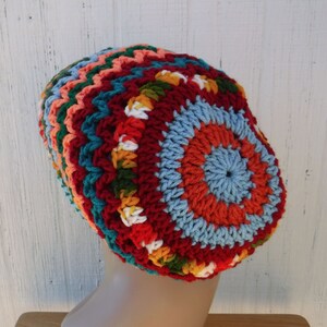 OOAK Retro Hippie Slouchy Beanie Women/patchwork Smaller Dread Tam Hat ...