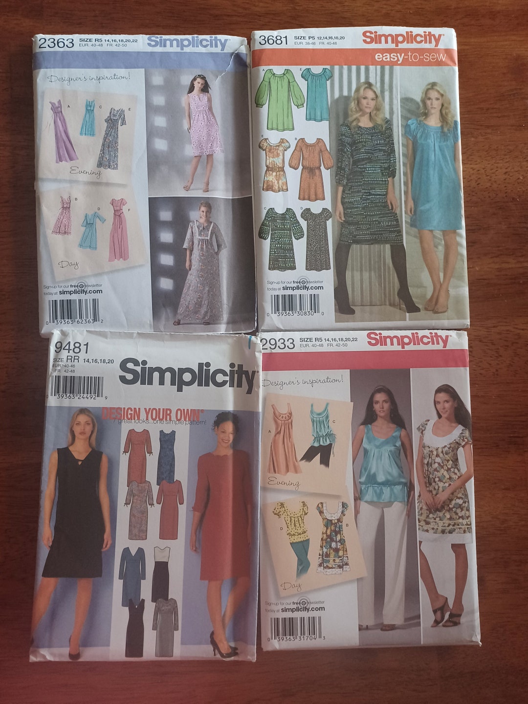 SEWING Lot of 4 Plus Size Summer Dress Patterns/simplicity Dress ...