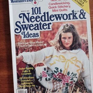 NEEDLEWORK Craft Lot of 4 Vintage 1980s Knitting Crochet Sewing Cross ...